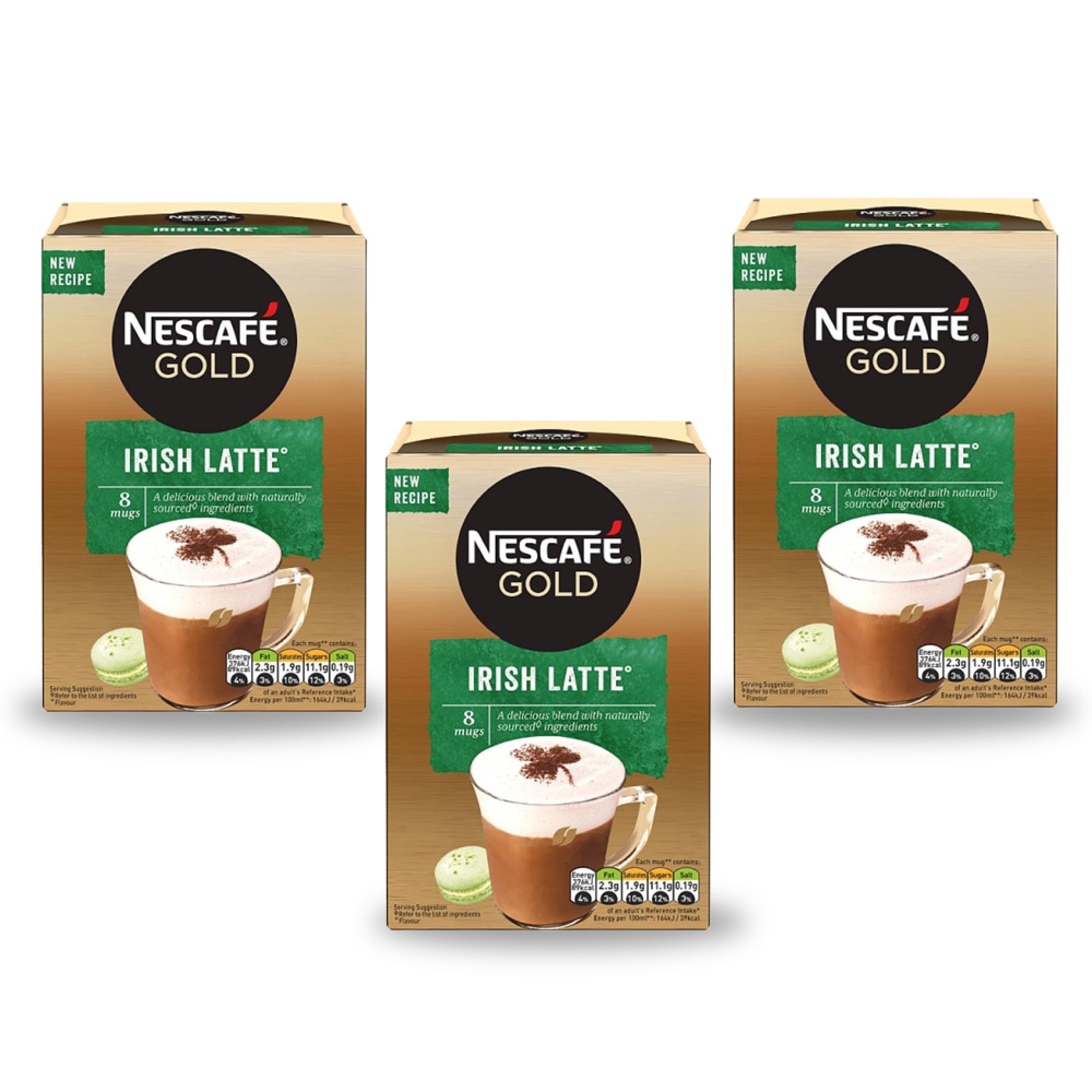 Nescafe Gold Irish Latte - Irish Flavor - 8 Bags ( 3 Pieces )