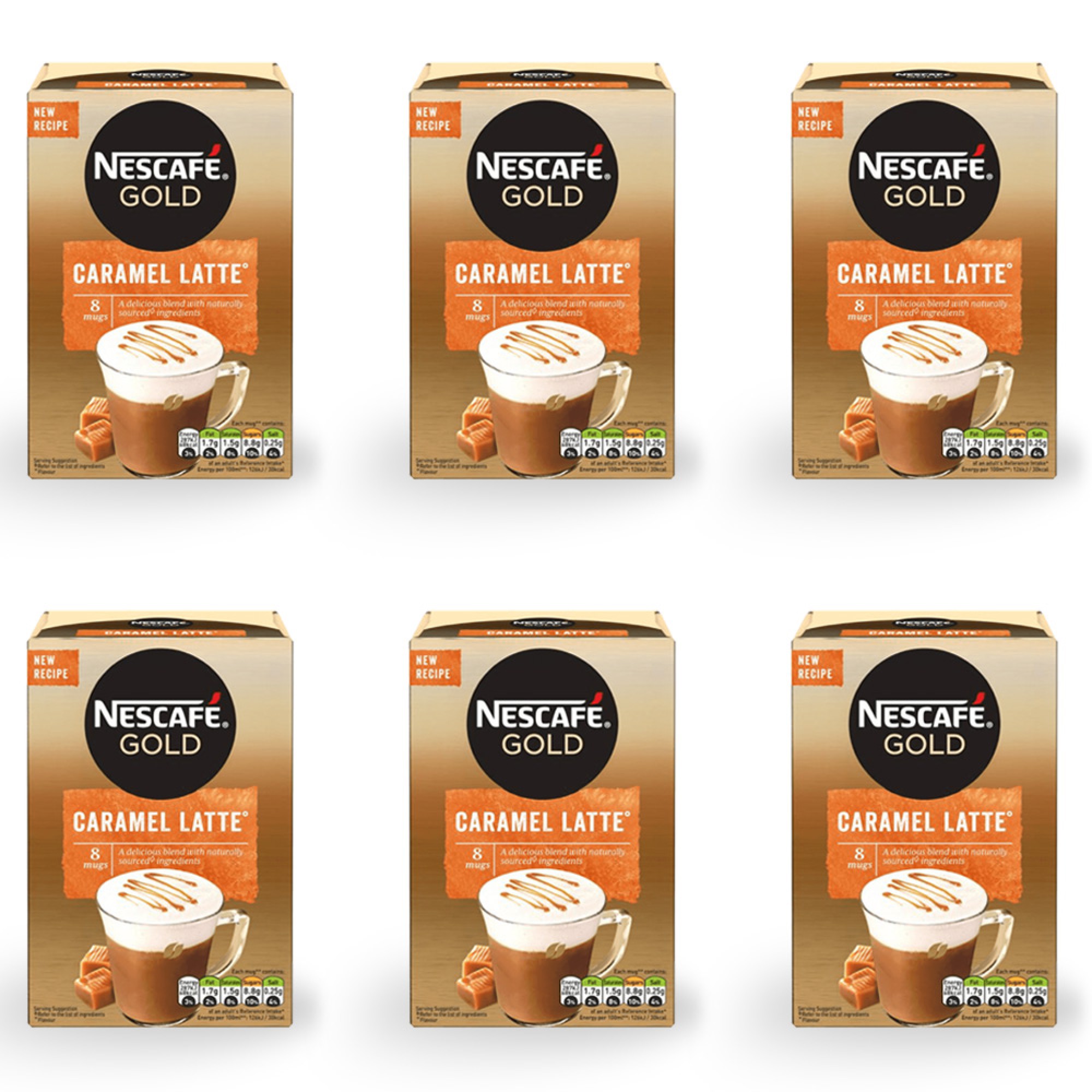 Nescafe Gold caramel Latte - 8 Bags cartoon (6 Pieces)