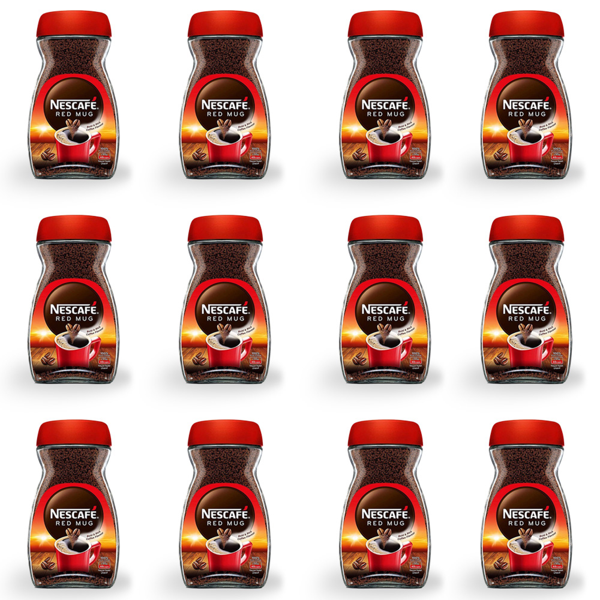 cartoon Nescafe Red Mug Instant Coffee, 95g, Brown ( 12 pieces ) -